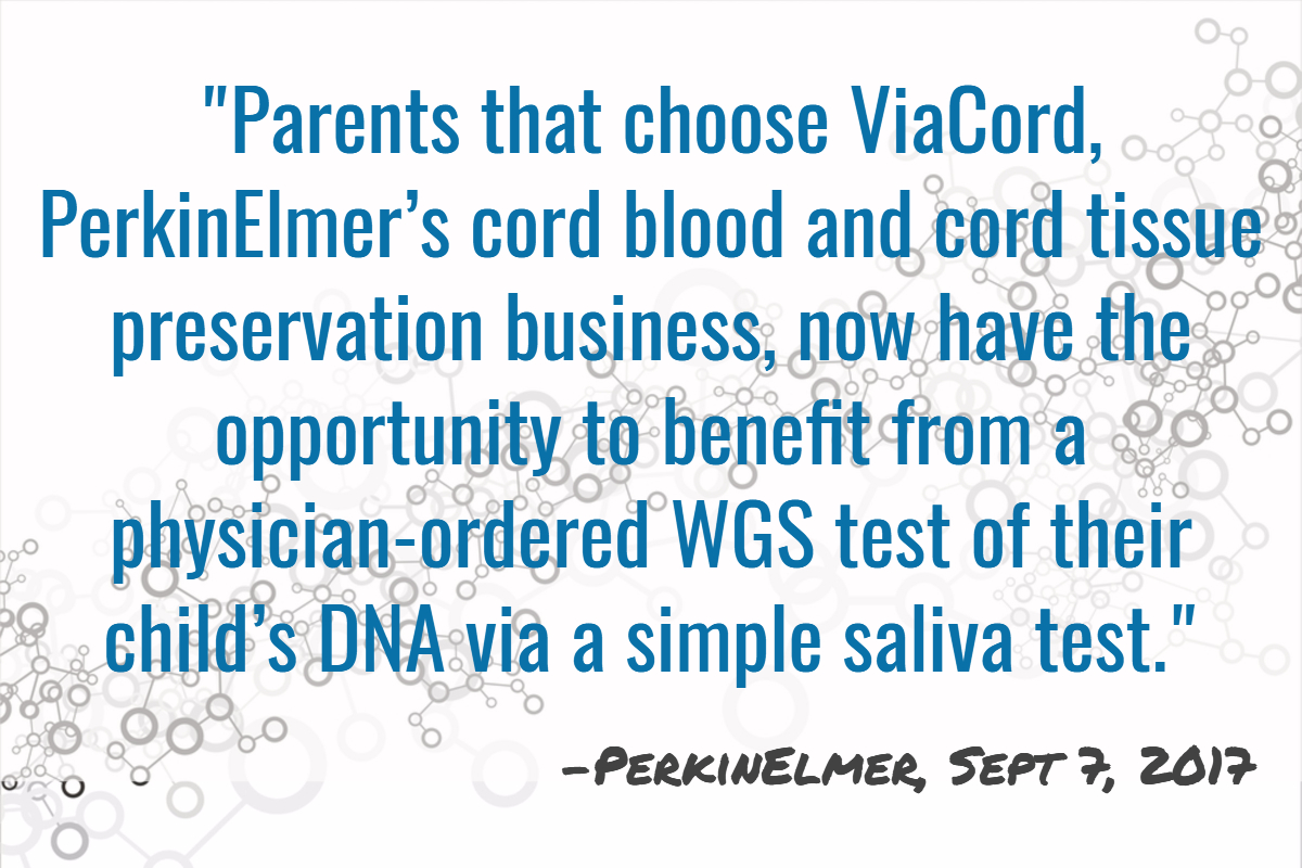 PerkinElmer Pairs Whole Genome Sequencing with Cord Blood Banking
